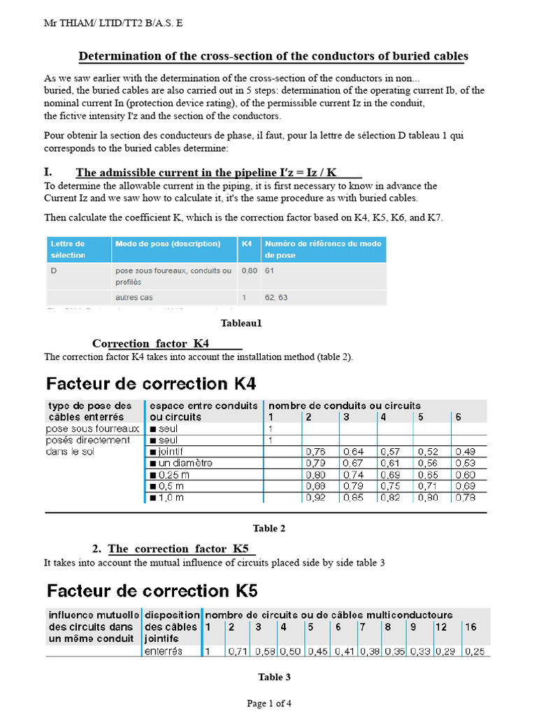 Buried Cable Conductor Sizing Guide | PDF | Materials | Electrical ...