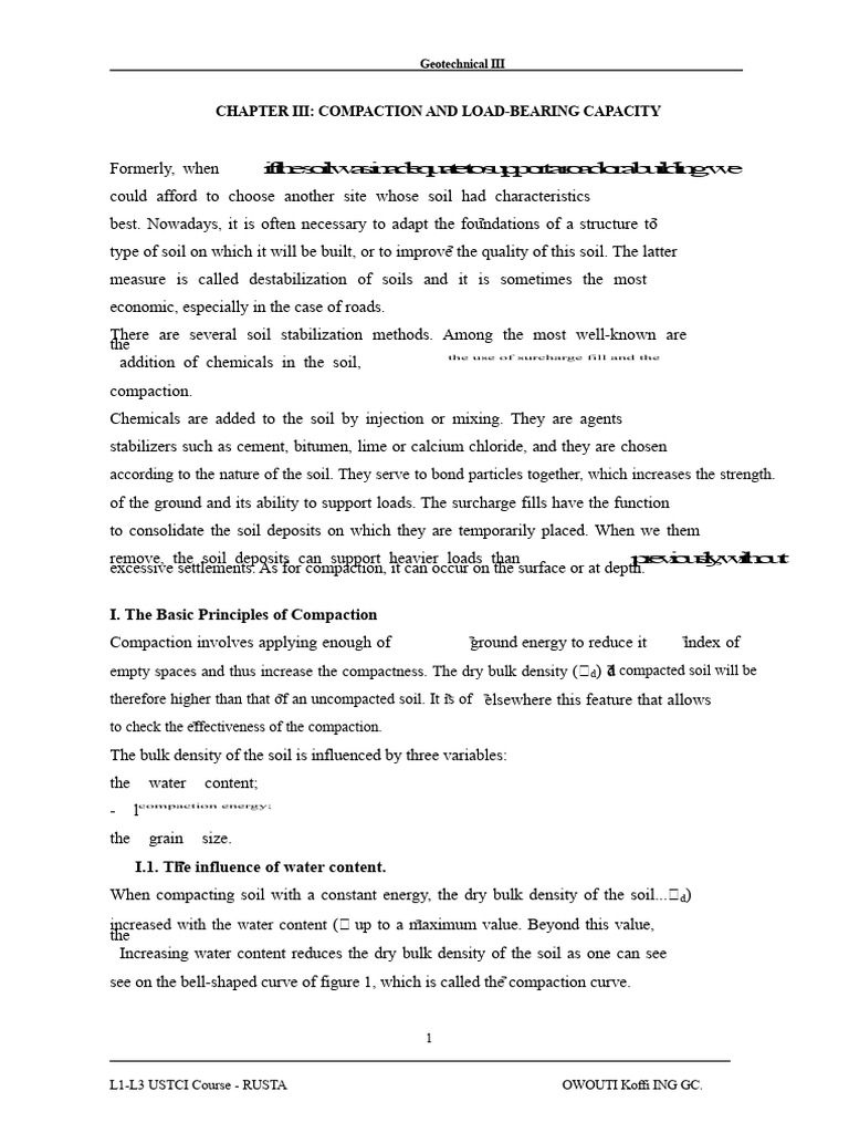 Chapter 3 Compaction and Load-Bearing Capacity 03 | PDF | Soil | Density