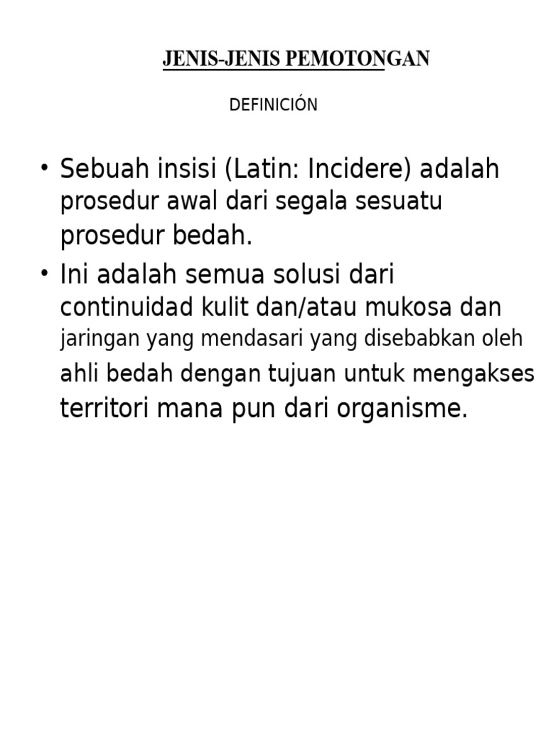 Jenis Insisi | PDF