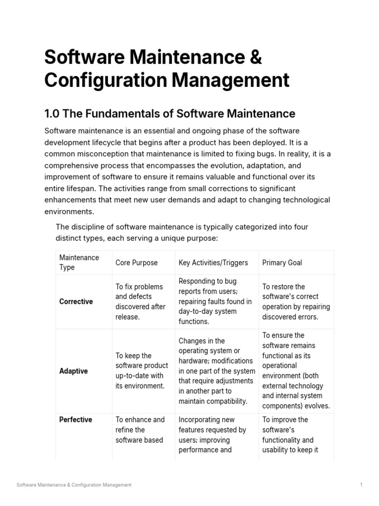 SE Software Maintenance and Configuration Management | PDF | Version ...