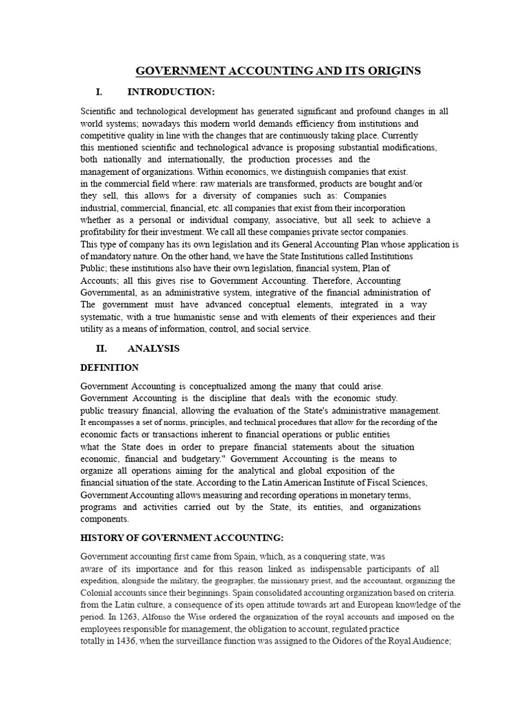Origins of Government Accounting Explained | PDF | Accounting ...