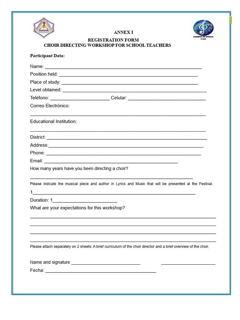 ANNEXES - Registration Forms | PDF | Sound | Entertainment