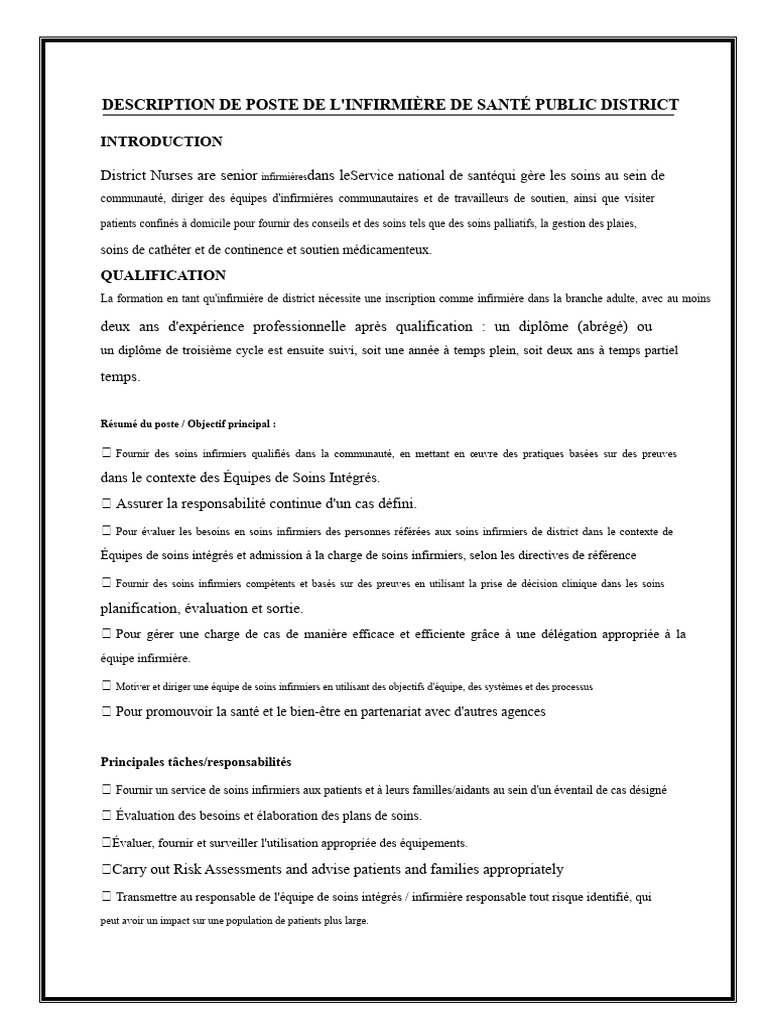 Poste d'Infirmière de Santé Publique | PDF | Allaitement | Médecine