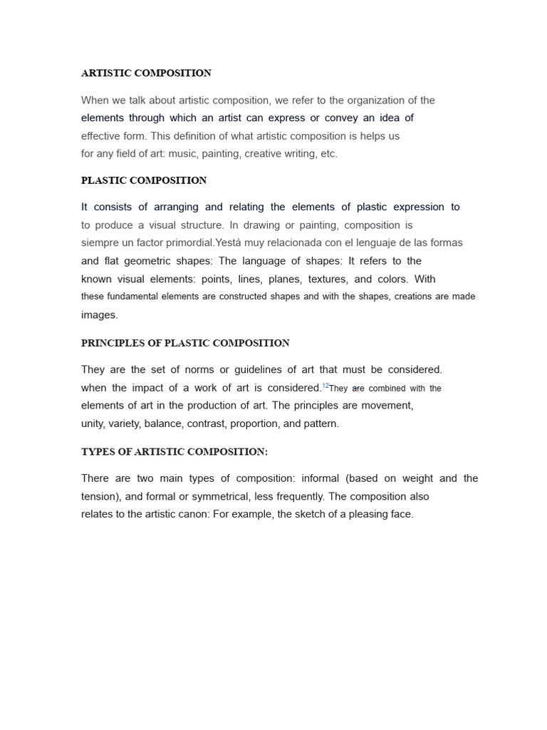 Artistic Composition | PDF