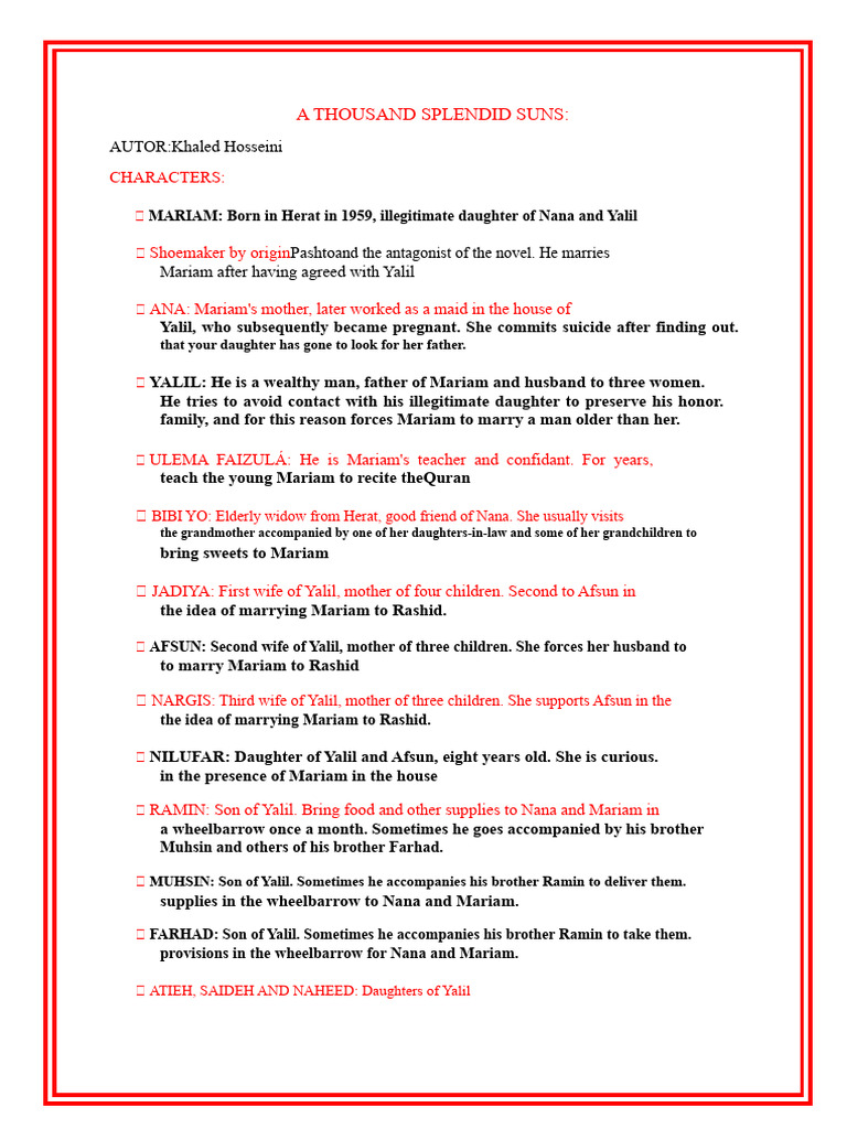 A Thousand Splendid Suns | PDF