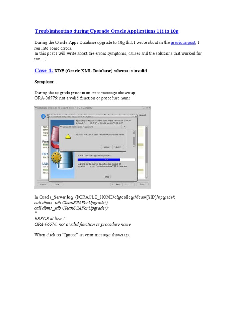 Oracle 11i to 10g Upgrade Fixes | PDF | Oracle Database | Pl/Sql