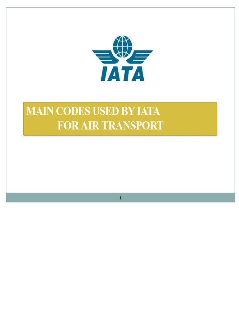 IATA Air Transport Codes Overview | PDF | Airlines | Civil Aviation