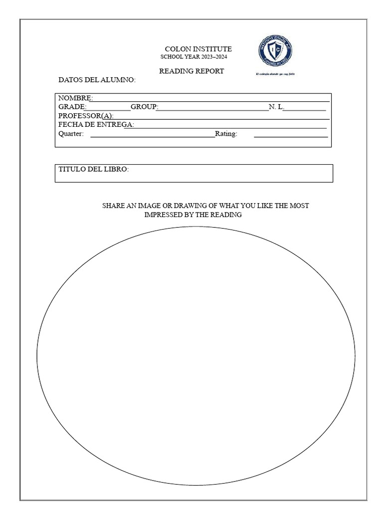 Secondary Reading Report Format For All Grades | PDF