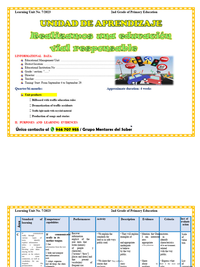 2nd GRADE LEARNING UNIT SEPTEMBER | PDF | Information | Subtraction