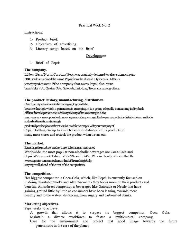 Pepsi Brief | PDF | Pepsi Co | Brand