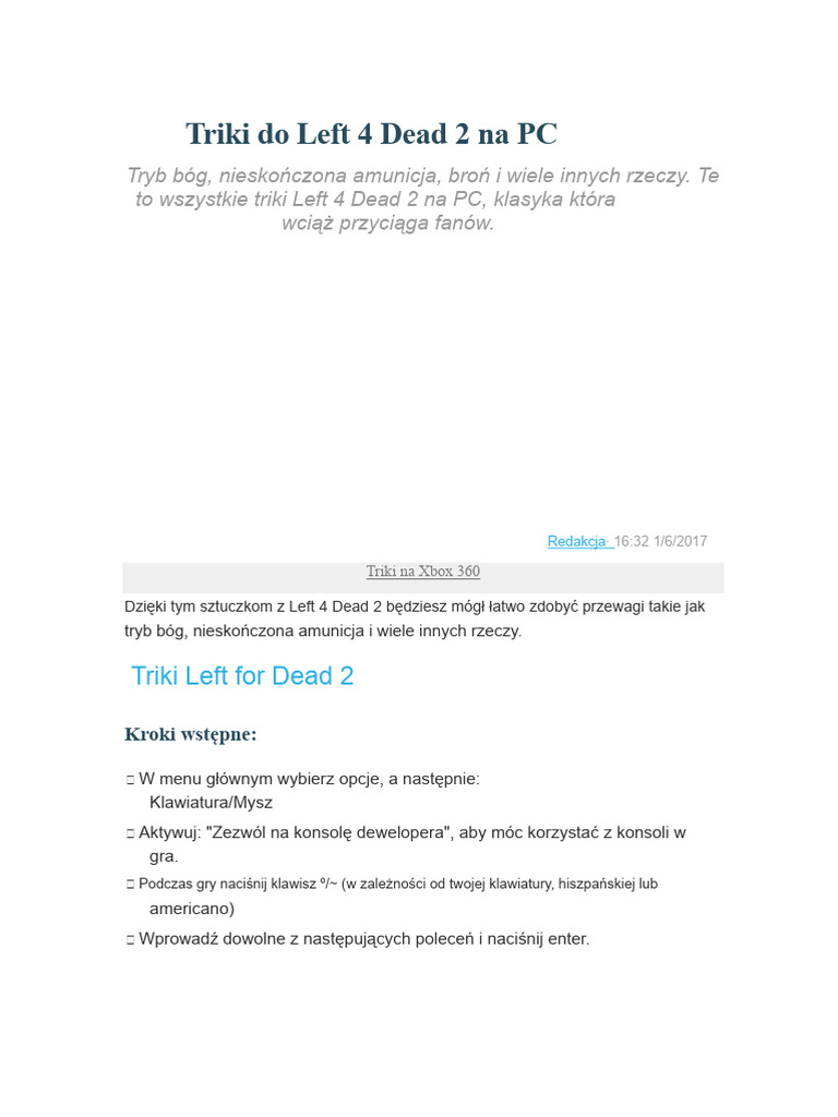 Triki Do Left 4 Dead 2 | PDF