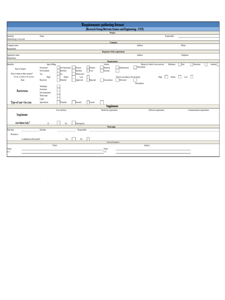 Requirements Gathering Template Guide | PDF | Software | Computer ...