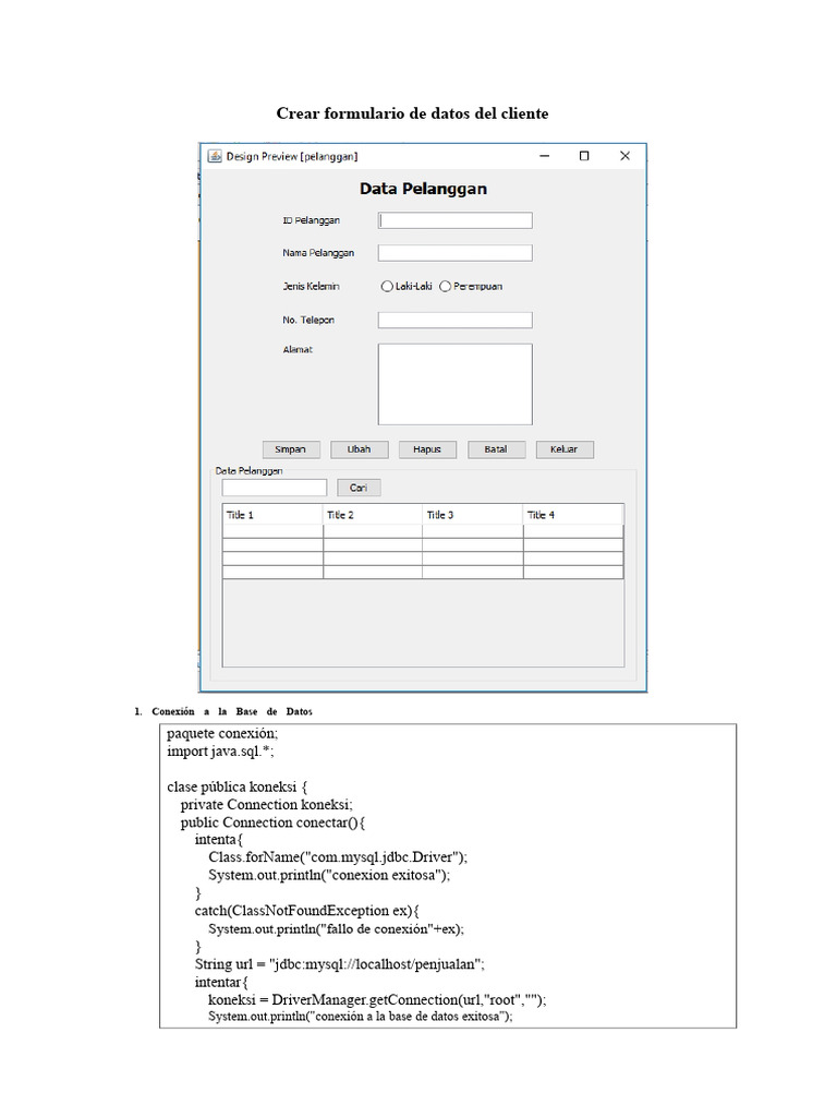 Datos Del Cliente | PDF | Java (lenguaje de programación) | SQL