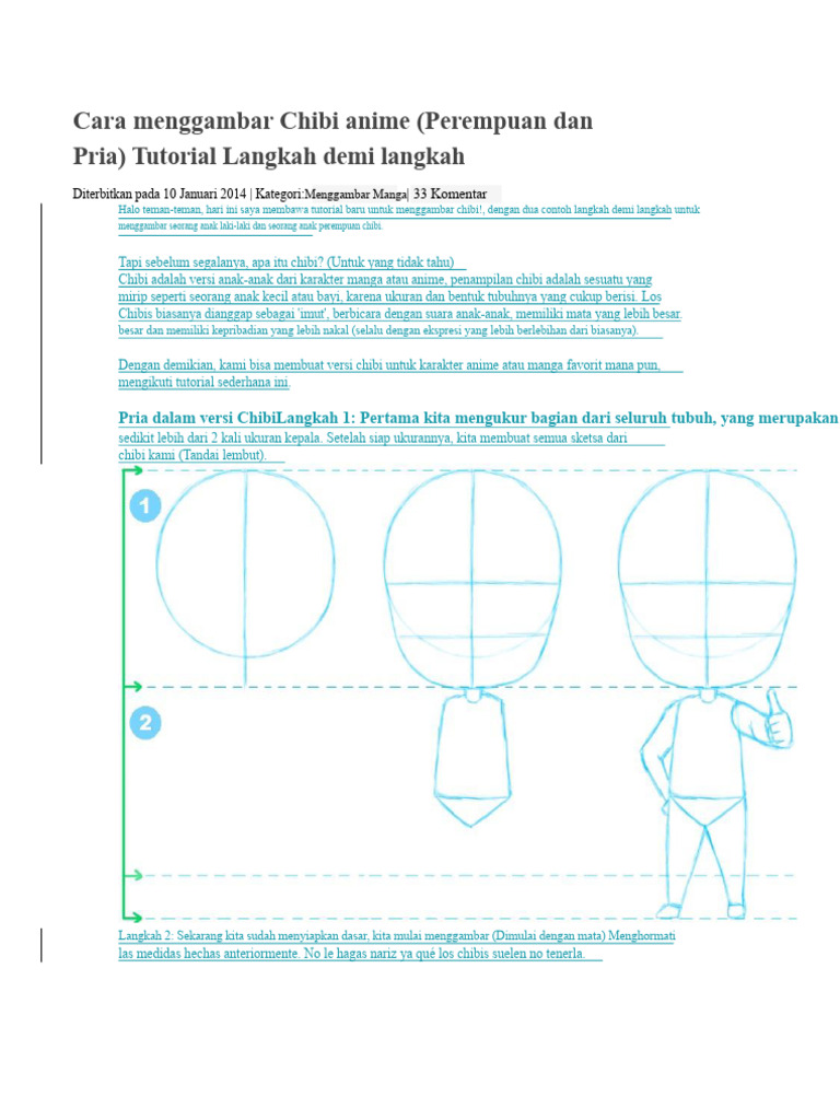 Tutorial Menggambar Chibi Anime Langkah-demi-Langkah | PDF