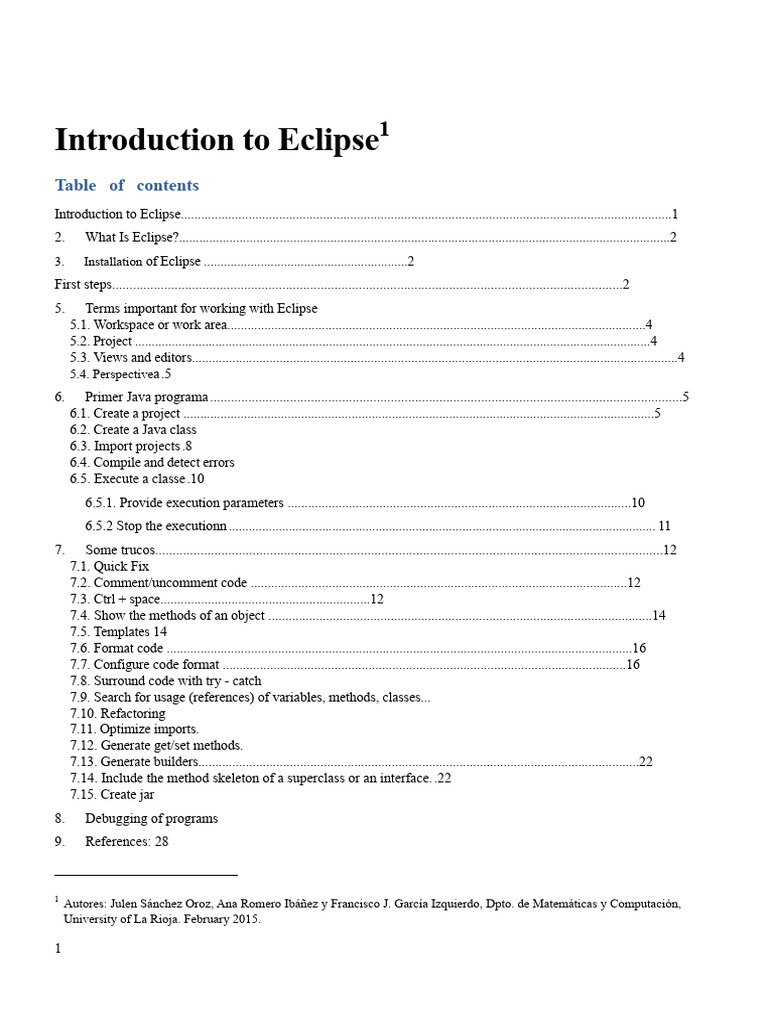 Eclipse Manual | PDF | Class (Computer Programming) | Eclipse (Software)