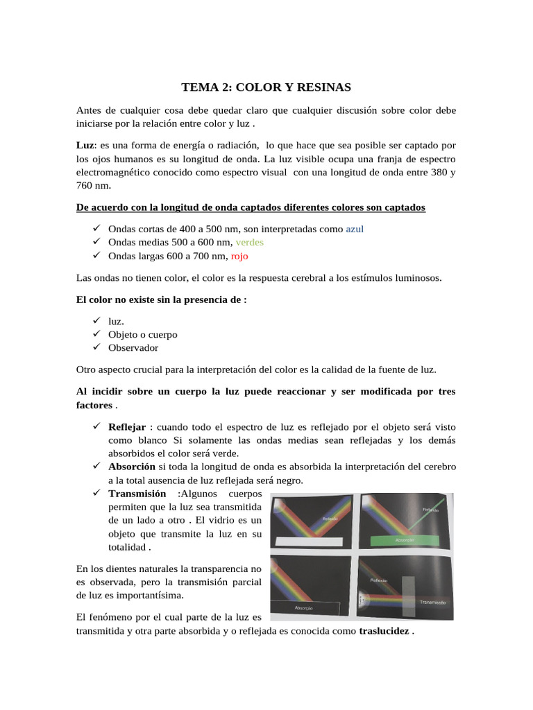 Color y Resinas | PDF | Espectro electromagnético | Color