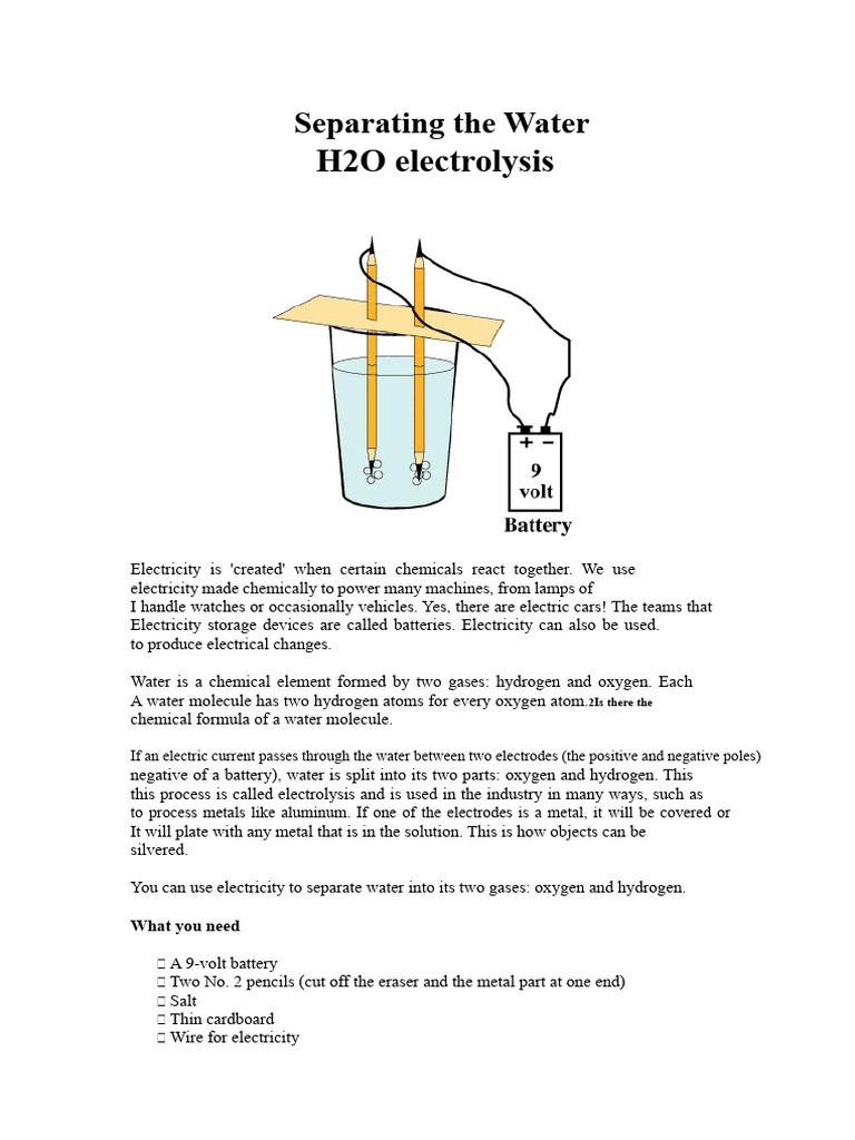 Separating the Water | PDF | Hydrogen | Water