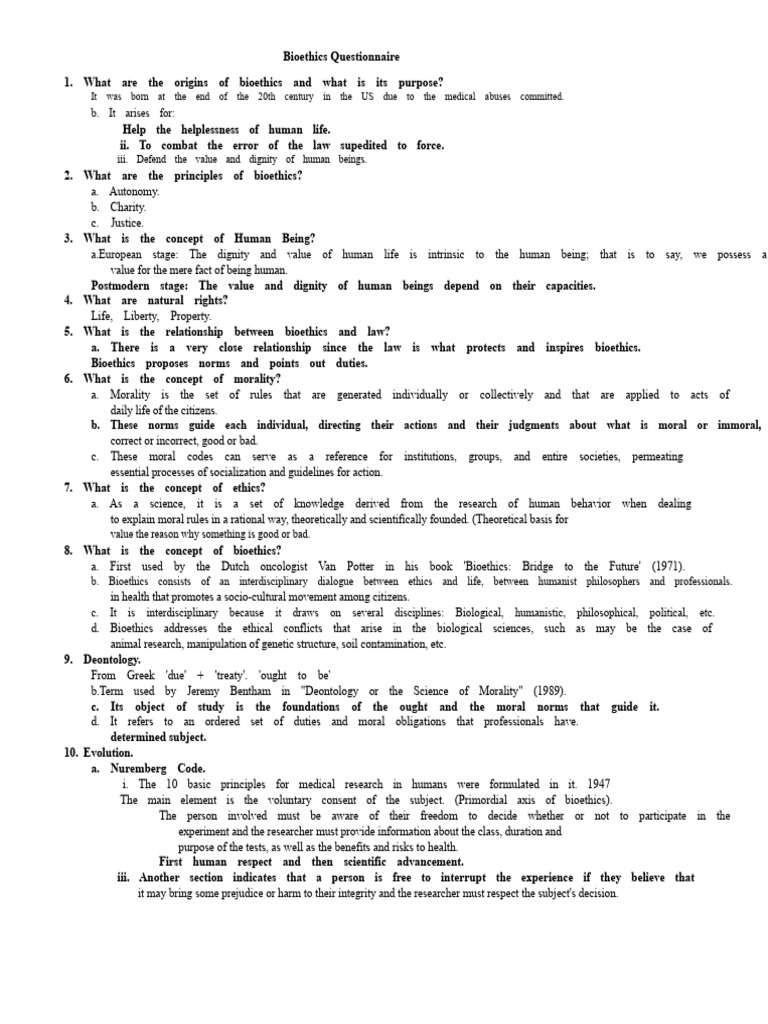 Understanding Bioethics Principles and Origins | PDF | Bioethics ...