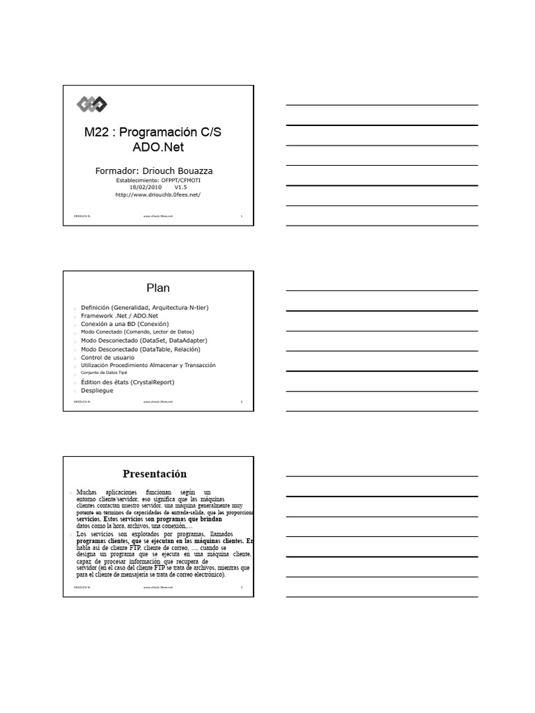 M22 Programación Cliente/Servidor | PDF | .NET Framework | Servidor ...