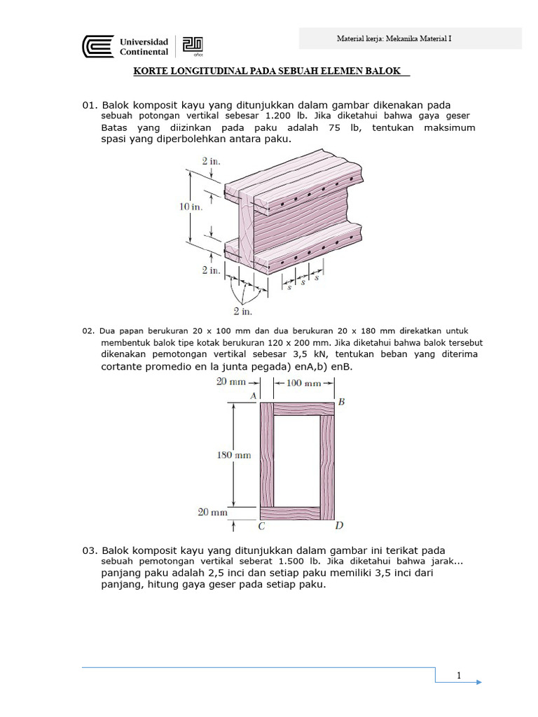 15. Pemotongan Longitudinal pada Sebuah Elemen Balok(1) | PDF