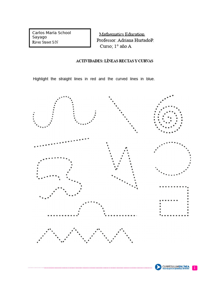 Straight and Curved Lines Activities | PDF