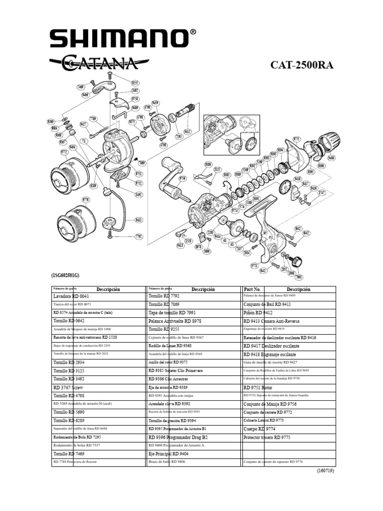 Shimano Catana 2500 RB | PDF | Eje | Bienes manufacturados