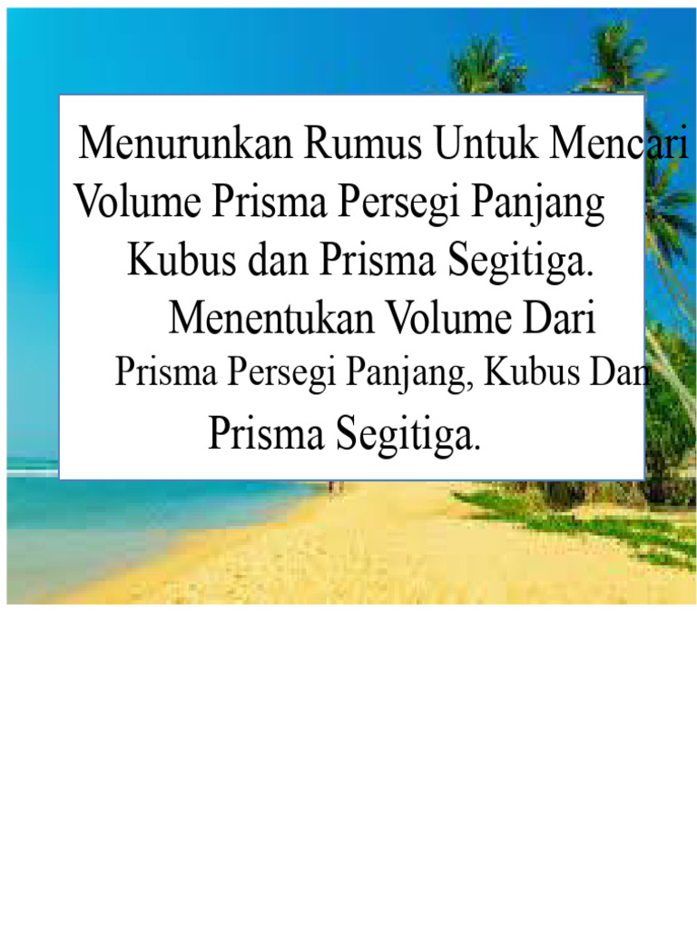 Rumus Volume Prisma dan Kubus | PDF