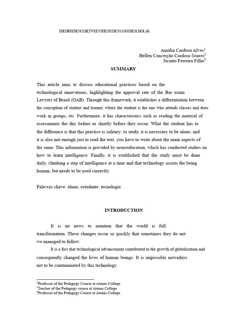 The Difference Between The Student and The Learner | PDF | Memory ...