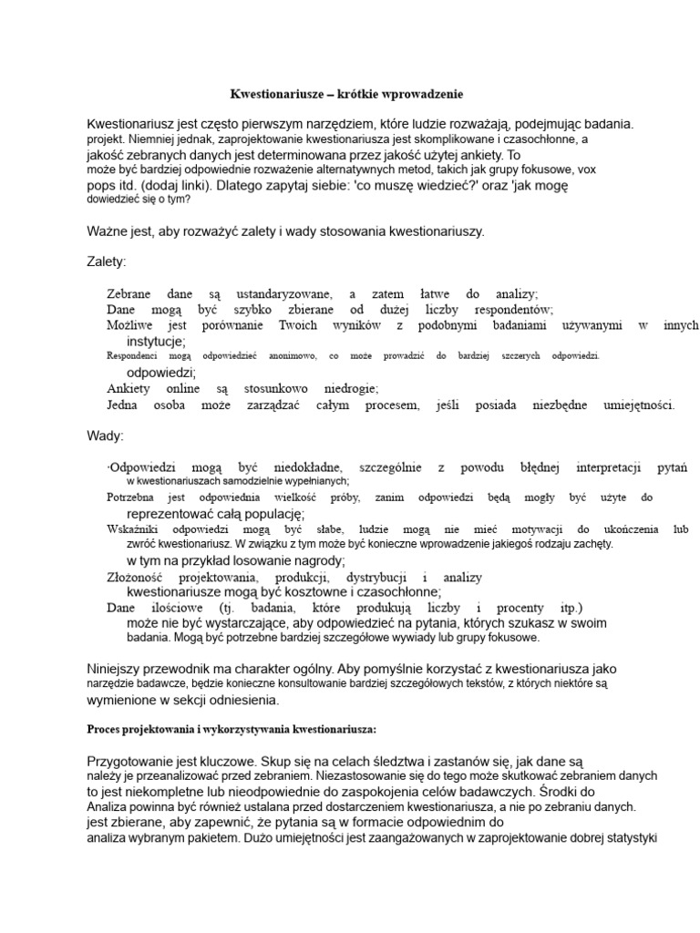 Kwestionariusz | PDF