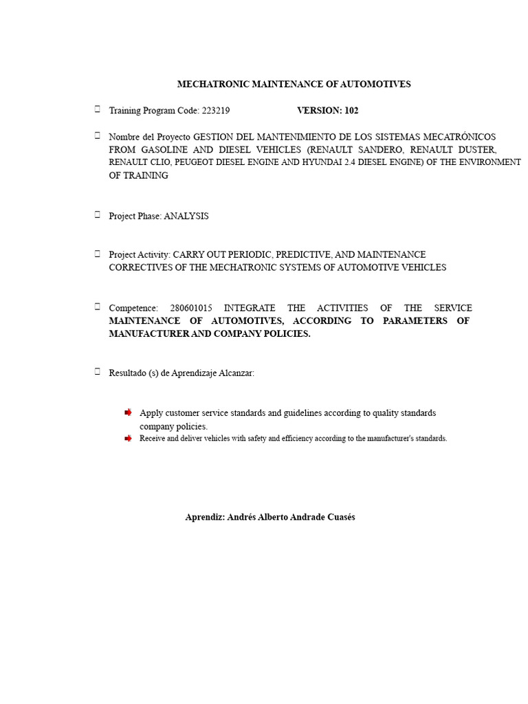 Vehicle Reception and Delivery Process | PDF