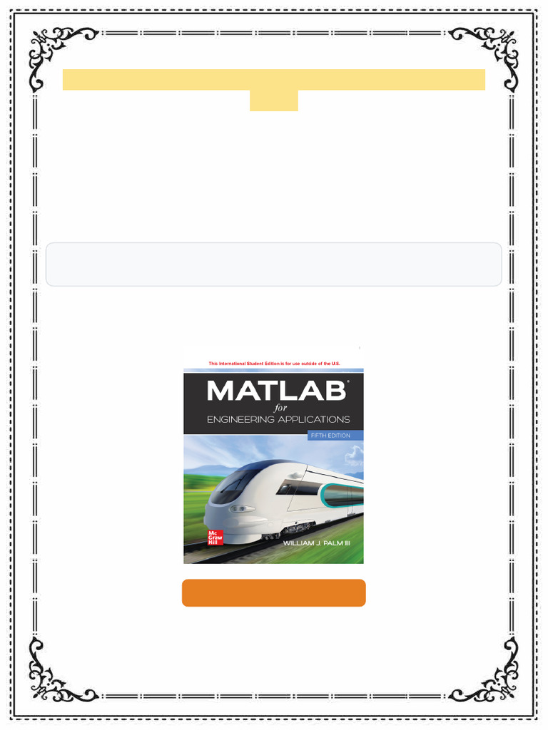 ISE MATLAB for Engineering Applications William Palm digital version 2025 | PDF | Matlab | Equations