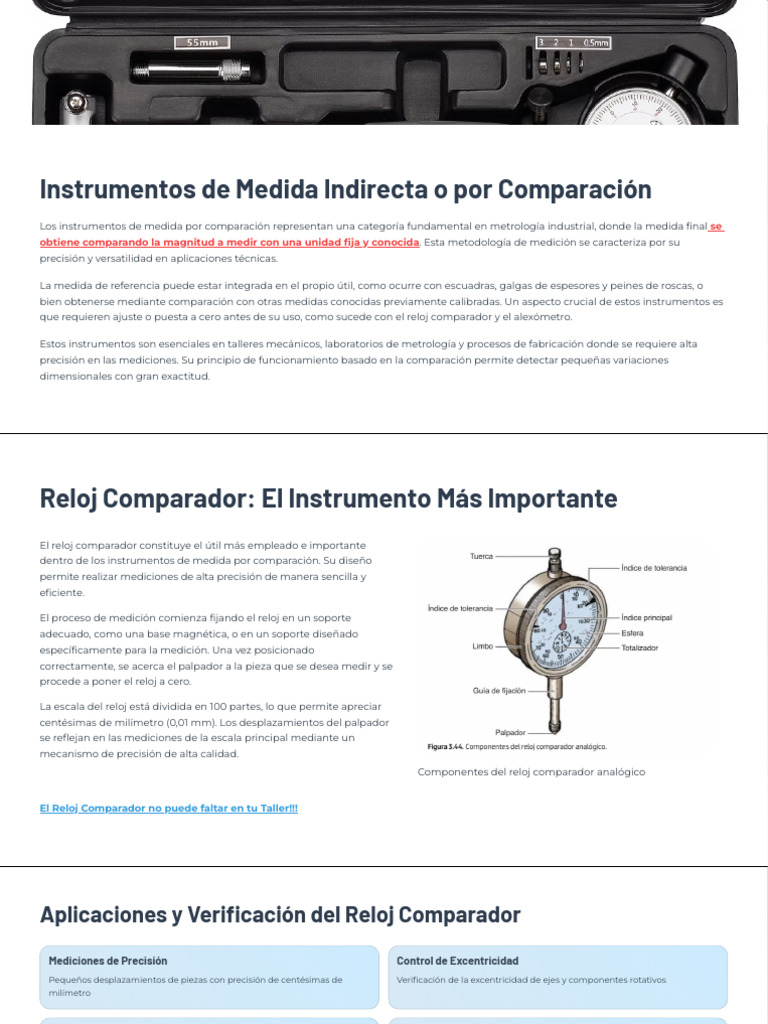 Instrumentos de Medida Indirecta o Por Comparacion | PDF ...