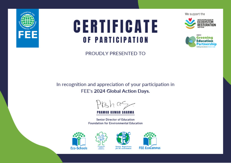 2024+Global+Action+Days+Certificate Fillable | PDF