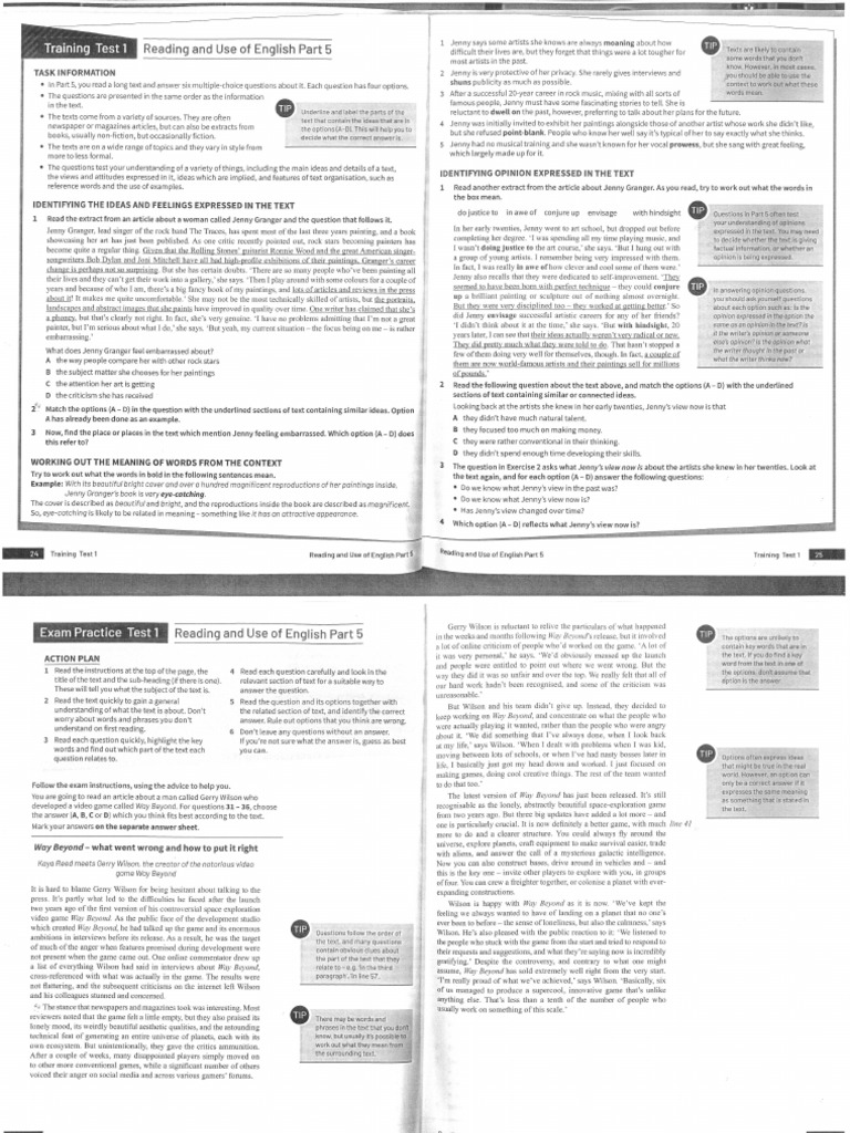 Reading Part 5 Preparation Exercises and Exam Exercise | PDF