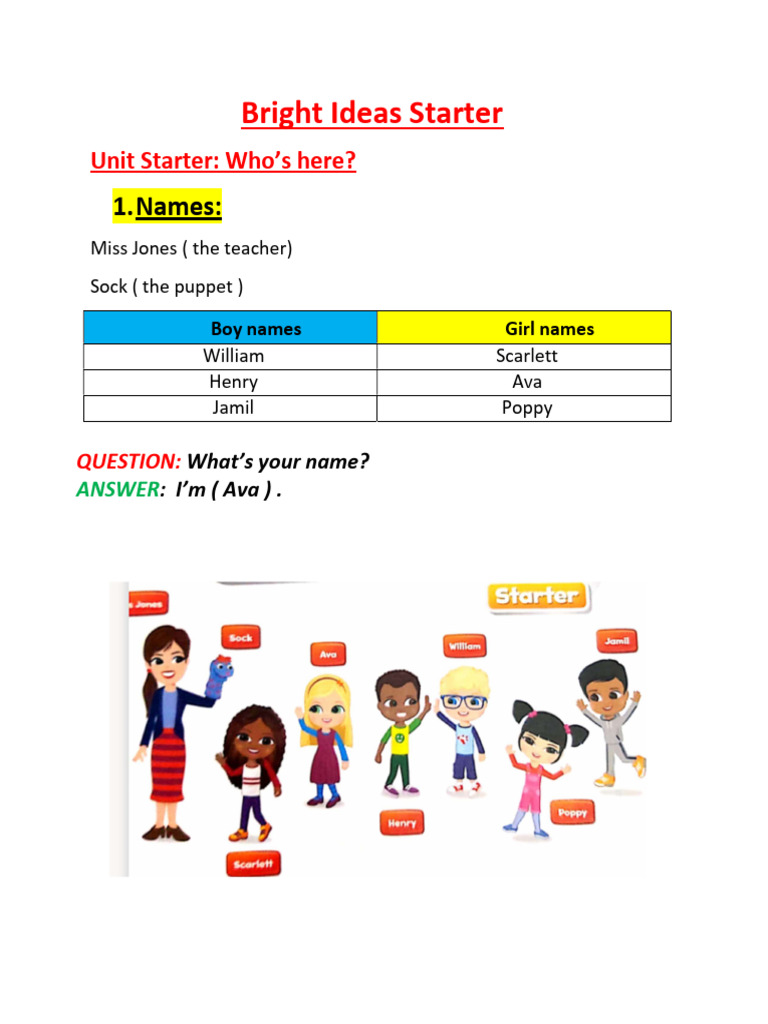 Bright Ideas Starters Unit Starter Résumé | PDF