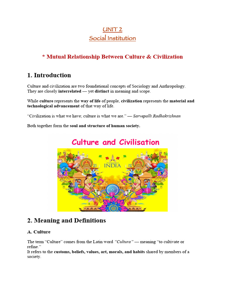 Culture & Civilizaion (Unit 2) 4 | PDF | Civilization | Value (Ethics)