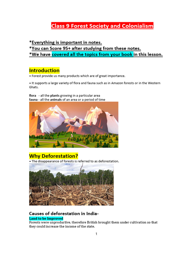 Chapter 4 Forest Society and Colonialism PDF | PDF | Forests ...