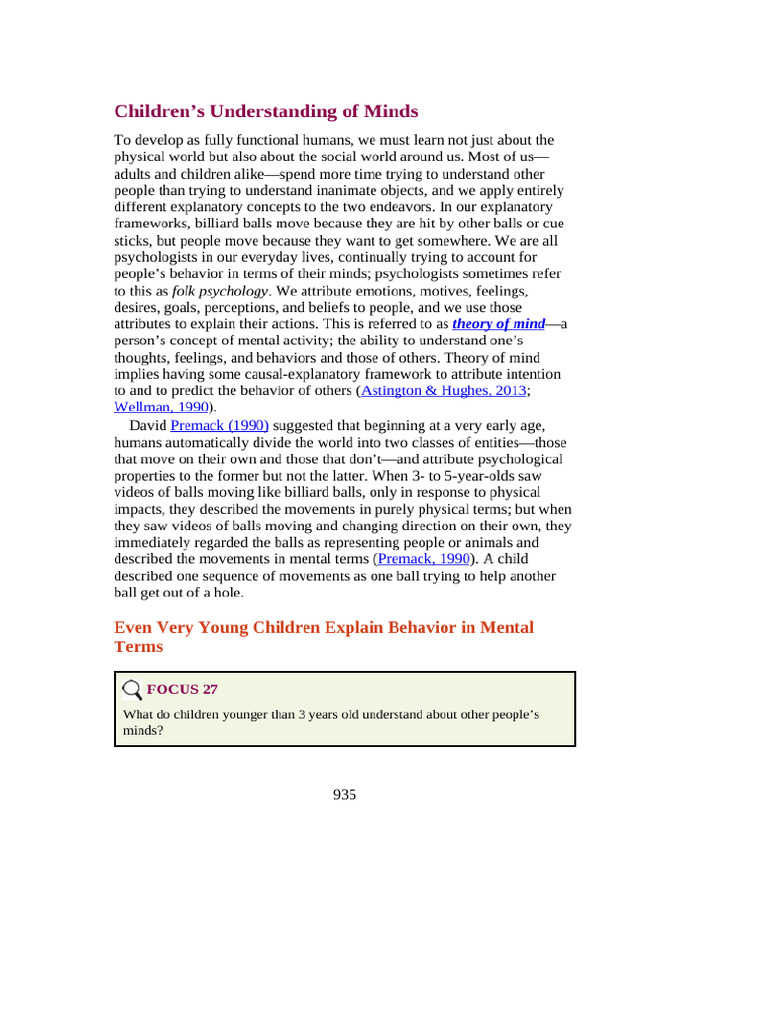 Children's Understanding of Minds | PDF