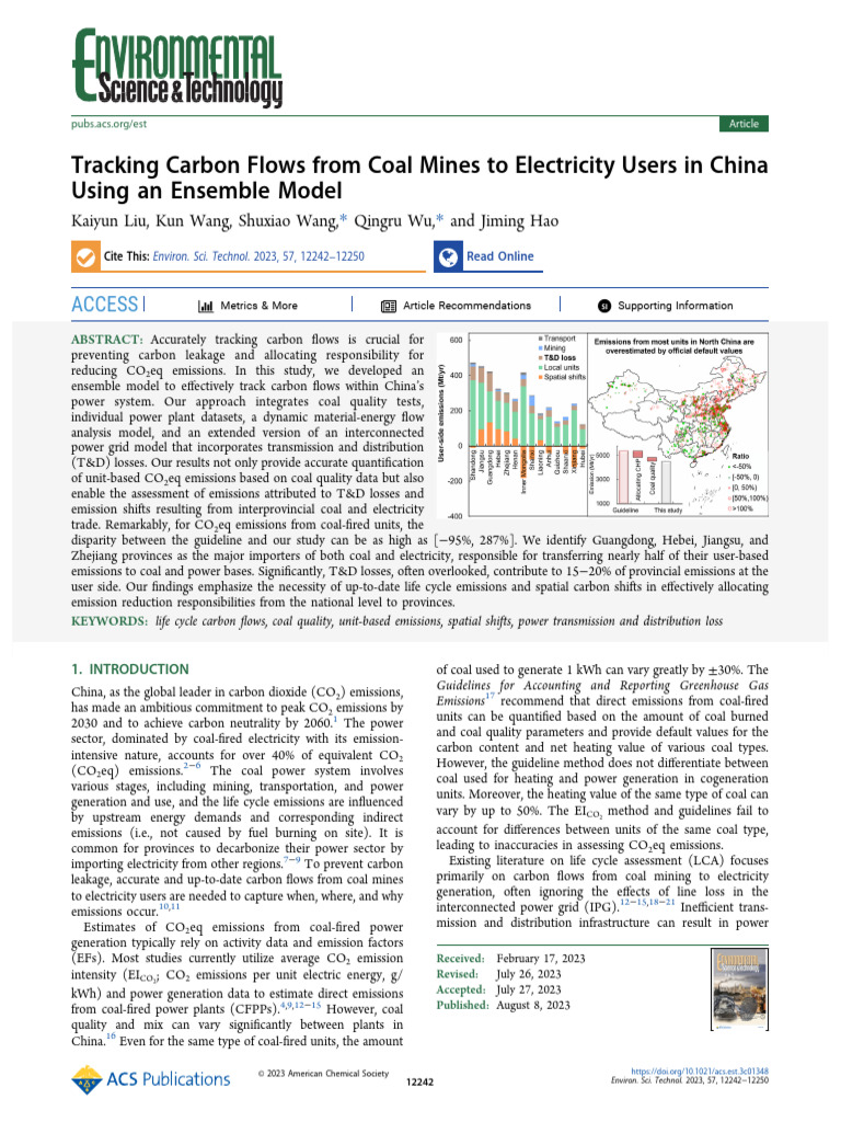Tracking Carbon Flows in China's Power Sector | PDF | Coal | Fossil ...