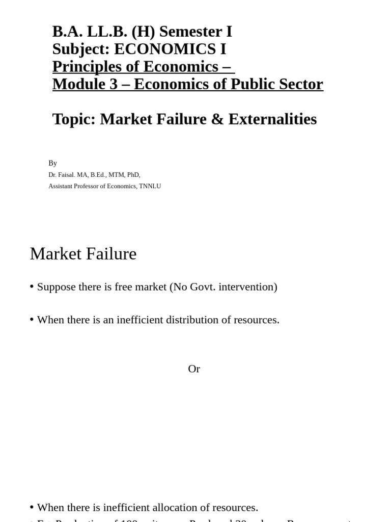 3 Market Failure | PDF | Market (Economics) | Market Failure
