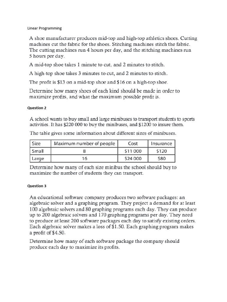 Linear Programming.docx | PDF