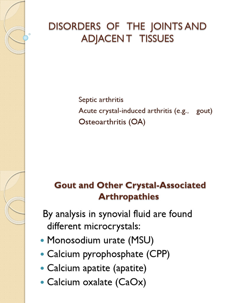 Disorders of The Joints | PDF | Gout | Joint