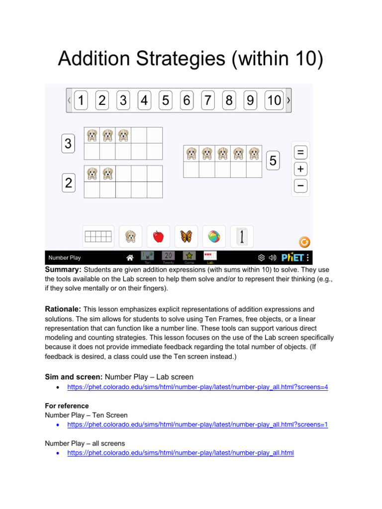 Addition Strategies for Early Learners | PDF | Thought | Cognitive ...