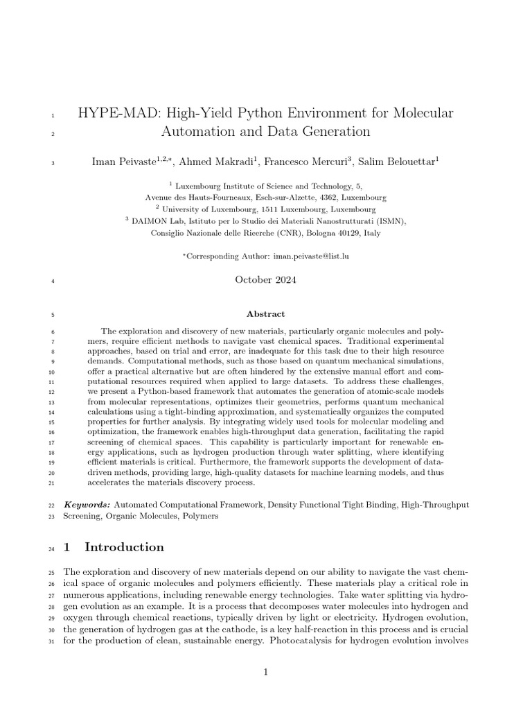 A Python Framework For High Throughput DFT Calculations of Organic ...