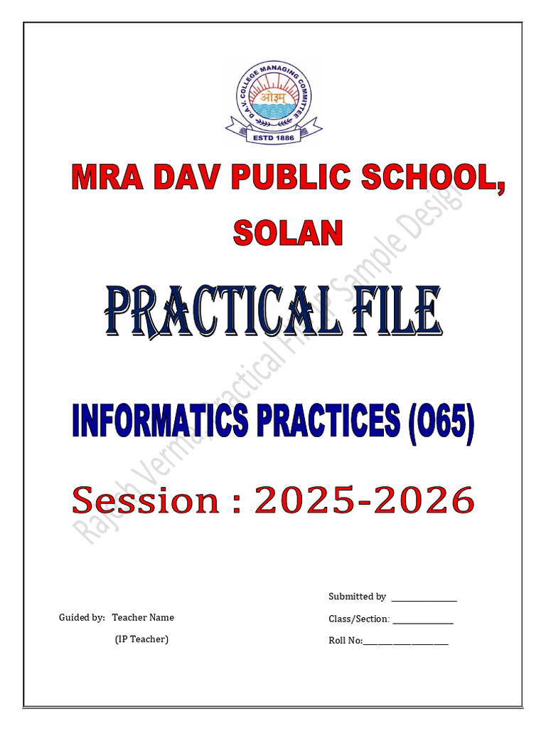 Class 12 Informatics Practices Practical File | PDF