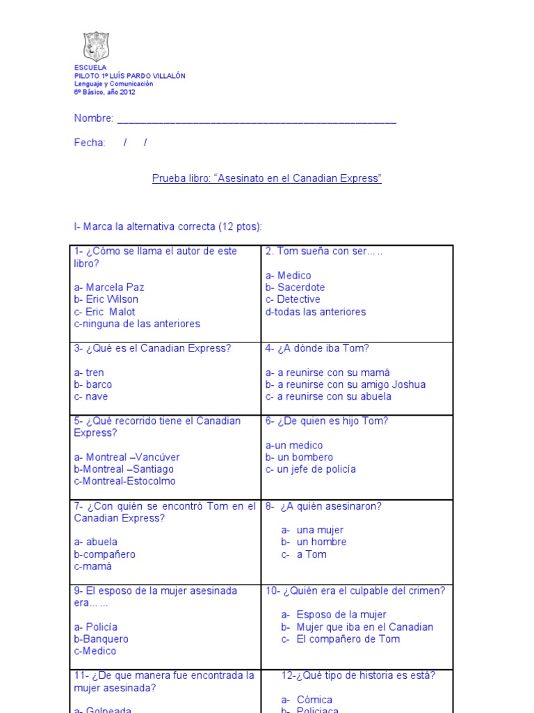 Descubriendo un asesinato en el tren Canadian Express | PDF | Violencia ...