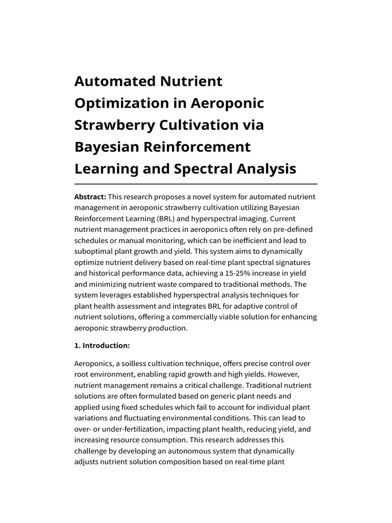 Automated Nutrient Optimization in Aeroponic Strawberry Cultivation Via Bayesian Reinforcement ...