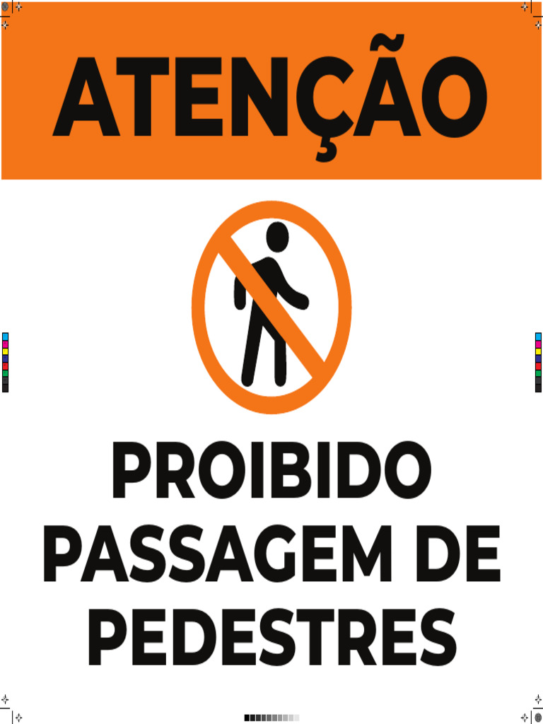 Placa Proibido Passagem de Pedestres 50cm X 50cm | PDF