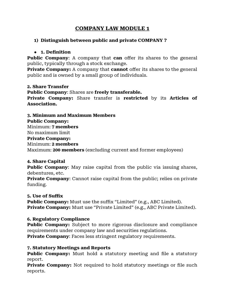 Company Law | PDF | Preferred Stock | Partnership