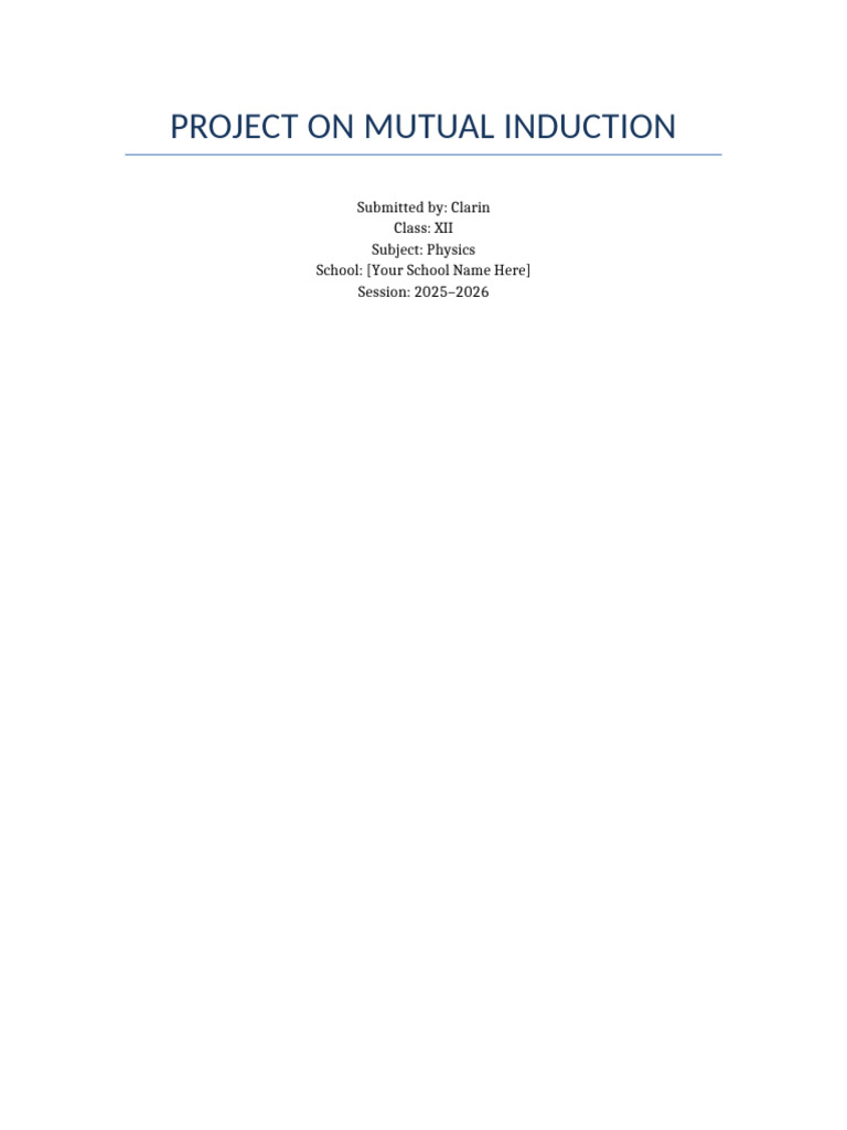 Understanding Mutual Induction in Physics | PDF | Electromagnetic ...